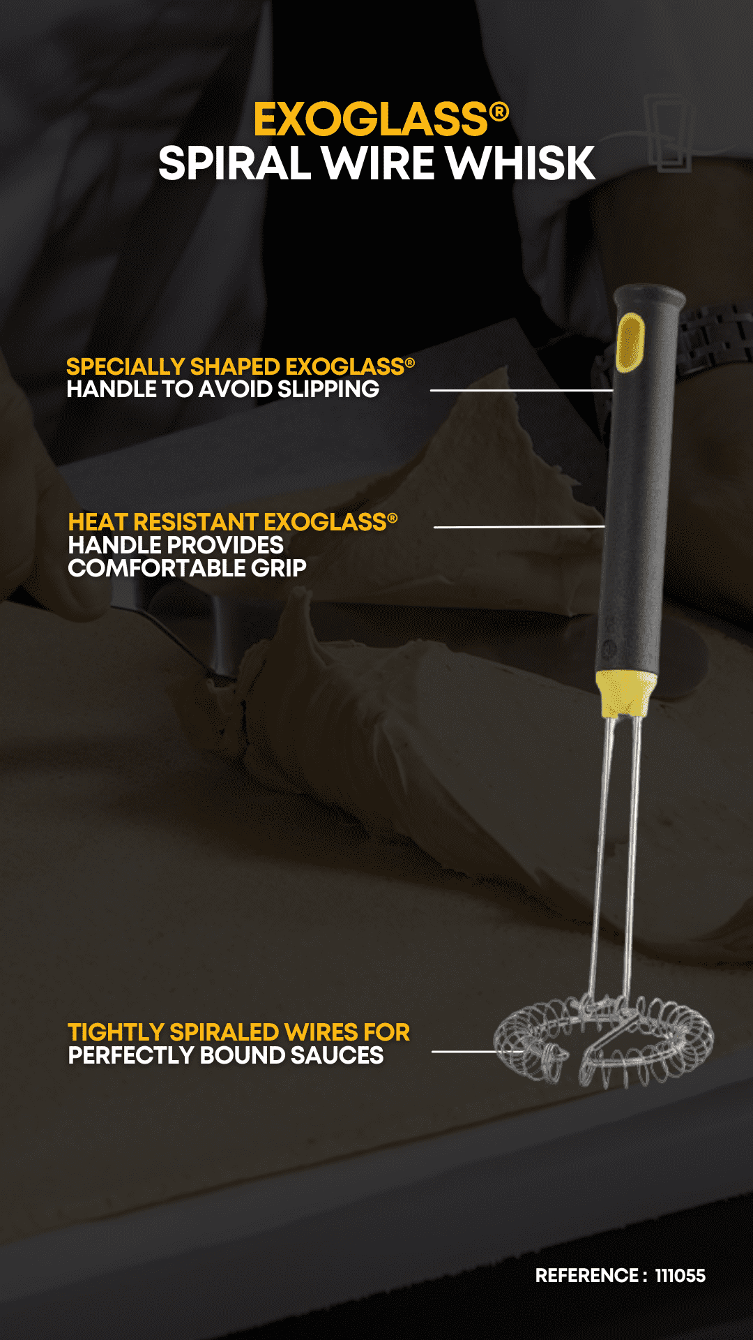 EXOGLASS® FLAT SPIRAL WIRE WHISK FOR LIQUIDS - L'actualité Matfer Bourgeat